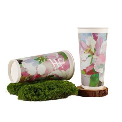 China Commercial Thickened Milk Tea Sustainable Coffee Cups Leak Proof Lids Eco Friendly Takeaway for sale