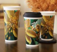 China Commercial Thickened Milk Tea Sustainable Coffee Cups Leak Proof Lids Eco Friendly Takeaway for sale