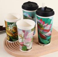 China Commercial Thickened Milk Tea Sustainable Coffee Cups Leak Proof Lids Eco Friendly Takeaway for sale
