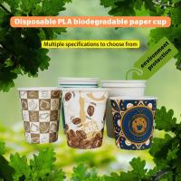 China PLA Biodegradable Disposable Paper Cups Food Grade Custom Logo Hot Cold Beverages for sale