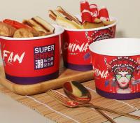 China Thickened Design Disposable Paper Bowls Leak Proof Lids Food Grade Material Takeaway Packaging for sale