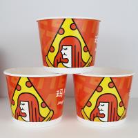 China Stackable Eco Friendly Disposable Fried Chicken Paper Bucket With Lid Happy Meal Set for sale