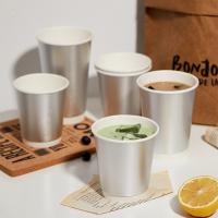 China Disposable Double Wall Insulated Biodegradable Coffee Cup Silver Foil Finish Premium Hot Drinks for sale