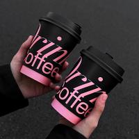 China Disposable Double-Wall Paper Cup with Leak-Proof Lids and Custom Logo Printing for Hot Drinks for sale