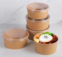 China Food Grade Leak Proof Disposable Paper Bowl Chinese Style Takeaway Eco Friendly Container for sale