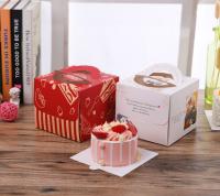 China Handheld Birthday Custom Cake Box Thickened Cardstock PET Window Custom Logo Printing for sale