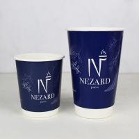China Minimalist Double Wall Hollow Paper Cup Insulated Anti Scald Custom Logo Print for sale