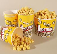 China Recyclable Disposable Paper Buckets With Oil Proof Coating Custom Logo Cinemas Events for sale