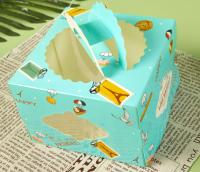 China 4 Inch Mini Cake Box with Tray Eco Friendly Biodegradable for Mousse Cheesecake Packaging for sale