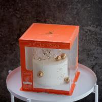 China Semi-Transparent Orange Color Design Cake Box with Thickened PET Material for Birthday Cake Packaging for sale