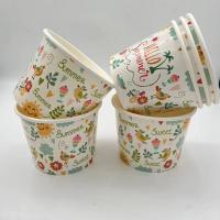 China Eco Friendly Biodegradable Disposable Ice Cream Cup Waterproof Leak Proof Food Grade for sale