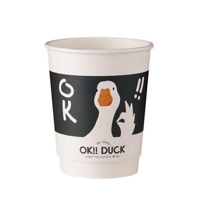China Double Wall Insulated Biodegradable Coffee Cup Leak Proof Food Grade Hot Cold Drinks for sale