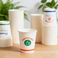 China Custom Double Wall Hollow Structure Biodegradable Paper Coffee Cups With Food Grade PE Coating for sale