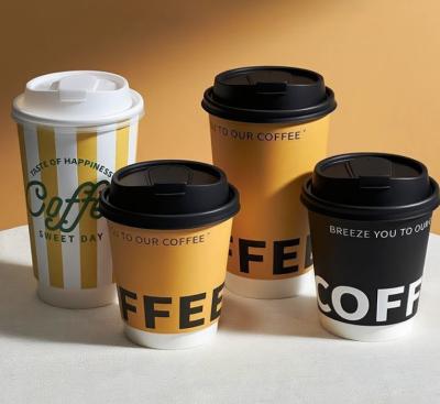 China Disposable Compostable Paper Cups For Hot Drinks With Custom Logo Printing for sale