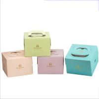 China Custom 4 6 8 Inch Cake Box Dessert Container FDA Food Grade Print Logo for sale