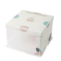 China 6 8 10 12 Inch Tall Square Semi Transparent Cake Box Custom Logo Print for sale
