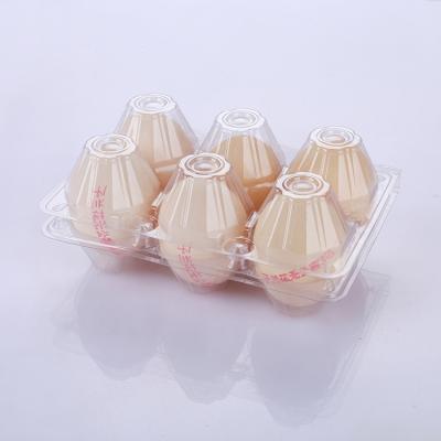 China 6 Slot Transparent PET Egg Packaging Tray With Custom Logo Printing For Secure Egg Packaging for sale