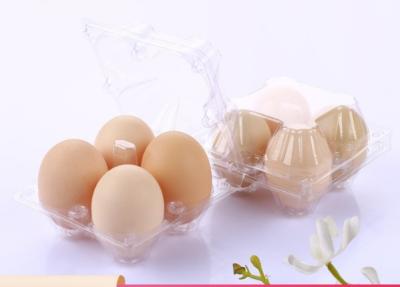 China 4 Slot Transparent PET Egg Tray For Free Range Eggs With Custom Logo Printing for sale
