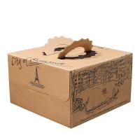 China 4 6 8 10 12 14 Inch Square Kraft Paper Cake Box Single Double Layer Custom Logo for sale