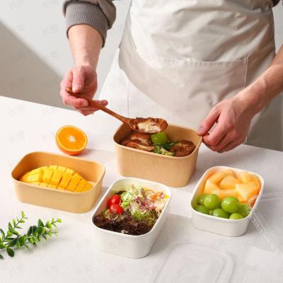 China Eco Friendly Leak Proof Disposable Paper Bowl Custom Logo Printing Takeaway Lunch Box for sale