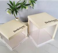 China Double Layer Tall Thickened Square Birthday Cake Box Personalised With Custom Logo Printing for sale