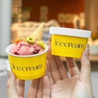 China Custom Logo Food Grade Leak Proof Disposable Ice Cream Cup Dessert Container for sale