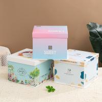 China Custom Logo Printing Cake Box With Food Grade Paper Board Easy Assembly For Bakeries for sale