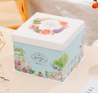 China Custom Logo Printing Cake Box With Food Grade Paper Board Easy Assembly For Bakeries for sale