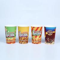 China Cartoon Disposable Paper Buckets With Food Grade Material Custom Logo Printing for sale