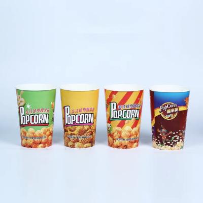 China Cartoon Disposable Paper Buckets With Food Grade Material Custom Logo Printing for sale