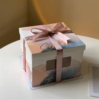 China 6 8 10 12in Birthday Cake Boxes Tall Single Double Layer Custom Logo For Bakery for sale