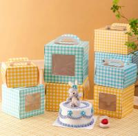 China Food Safe 4 6 8 Inch Tall Cake Boxes With Built In Handles For Layered And Mousse Cakes for sale