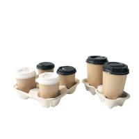 China Biodegradable Pulp Cup Tray Tearable Heat Insulation For Eco Friendly Beverage Packaging for sale