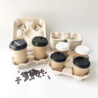 China Biodegradable Pulp Cup Tray Tearable Heat Insulation For Eco Friendly Beverage Packaging for sale