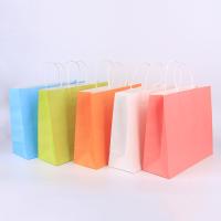 China Eco Friendly Custom Disposable Packaging Bags With Square Bottom Sturdy Handles for sale