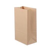 China Greaseproof Square Bottom Food Kraft Paper Bags With Food Grade For Takeaway Snacks for sale