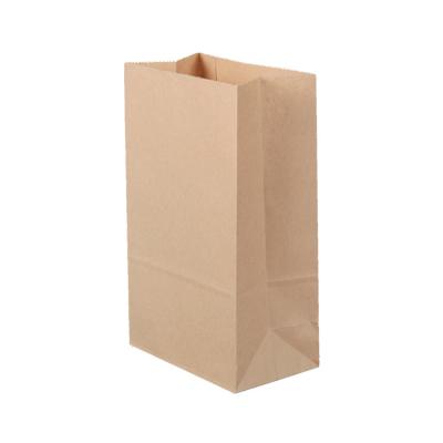 China Greaseproof Square Bottom Food Kraft Paper Bags With Food Grade For Takeaway Snacks for sale