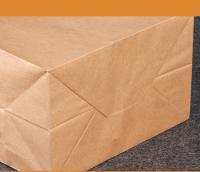 China Greaseproof Square Bottom Food Kraft Paper Bags With Food Grade For Takeaway Snacks for sale