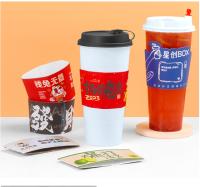 China Disposable Heat Insulation Anti Scalding Cup Sleeve Custom Logo Printing Coffee Milk Tea for sale