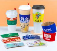 China Disposable Heat Insulation Anti Scalding Cup Sleeve Custom Logo Printing Coffee Milk Tea for sale