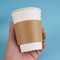 China Thickened Kraft Paper Cup Sleeve Corrugated Insulation Hot Cold Beverage Custom Logo for sale