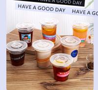 China PET Disposable Plastic Cup Food Grade Crystal Clear Low Temperature Milk Tea Coffee for sale