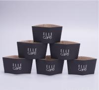 China Custom Logo Printing Corrugated Insulation Cup Sleeve Heat Resistant For Hot Cold Beverages for sale