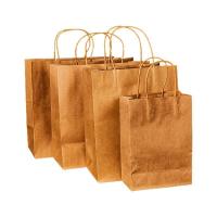 China Virgin Long Fiber Kraft Paper Takeaway Bags With Square Bottom Structure Custom Logo Printing for sale