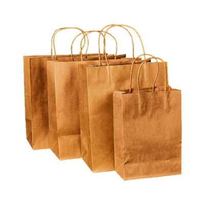 China Virgin Long Fiber Kraft Paper Takeaway Bags With Square Bottom Structure Custom Logo Printing for sale