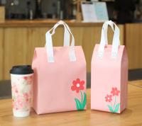 China Insulated Takeaway Disposable Packaging Bags Non Woven Aluminum Foil Tote Single Double Cup for sale