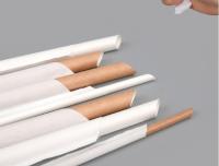 China White Yellow Individually Wrapped Biodegradable Paper Straws Eco Friendly Food Grade for sale