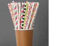 China Disposable Colorful Paper Straws For Juice Milk Tea Cocktail Kids Eco Friendly for sale