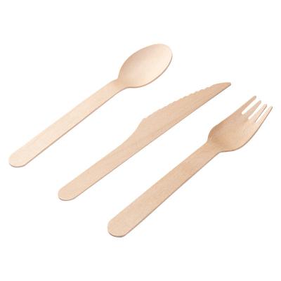 China Disposable Biodegradable Bamboo Cutlery Set Natural Grain Heat Resistant Up To 120C for sale
