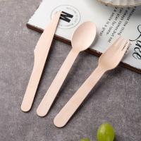China Disposable Biodegradable Bamboo Cutlery Set Natural Grain Heat Resistant Up To 120C for sale